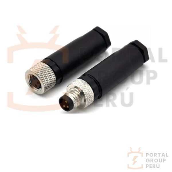 CONECTOR PARA SENSOR DE 4 VIAS PIN CIRCULAR ROSCA 12MM MACHO + HEMBRA ...